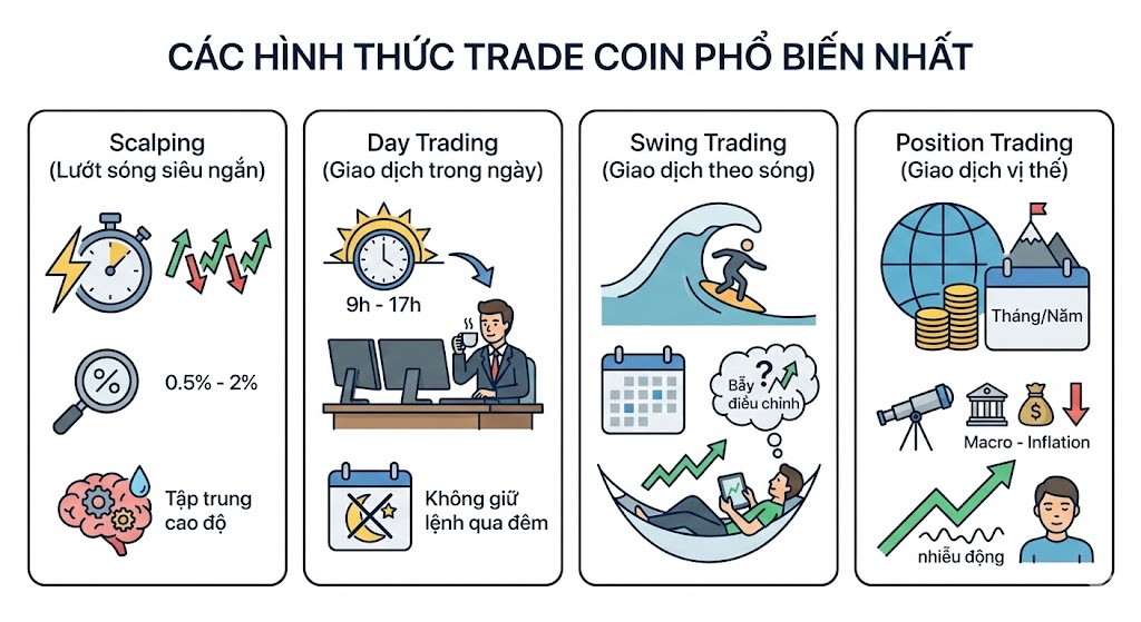 Trade coin là gì? Hướng dẫn trade coin chi tiết từ A -Z cho người mới 2026